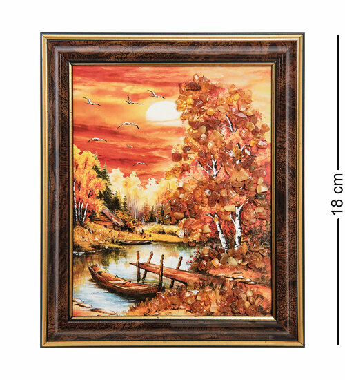 Картина Багровый закат (с янтарной крошкой) H-18см AMB-04/9 113-708542