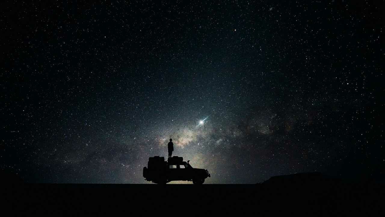 Картина на холсте 110x60 LinxOne "Звезда ночь темнота" интерьерная для дома / на стену / на кухню / с подрамником