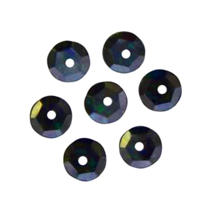 Пайетки граненые GR6-A50 черный голограмма 6 мм 10 г, цена за 1 уп.