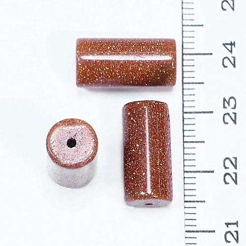 Натуральная бусина Авантюрин коричневый 0010145 цилиндр 16х9 мм, цена за 1 шт.