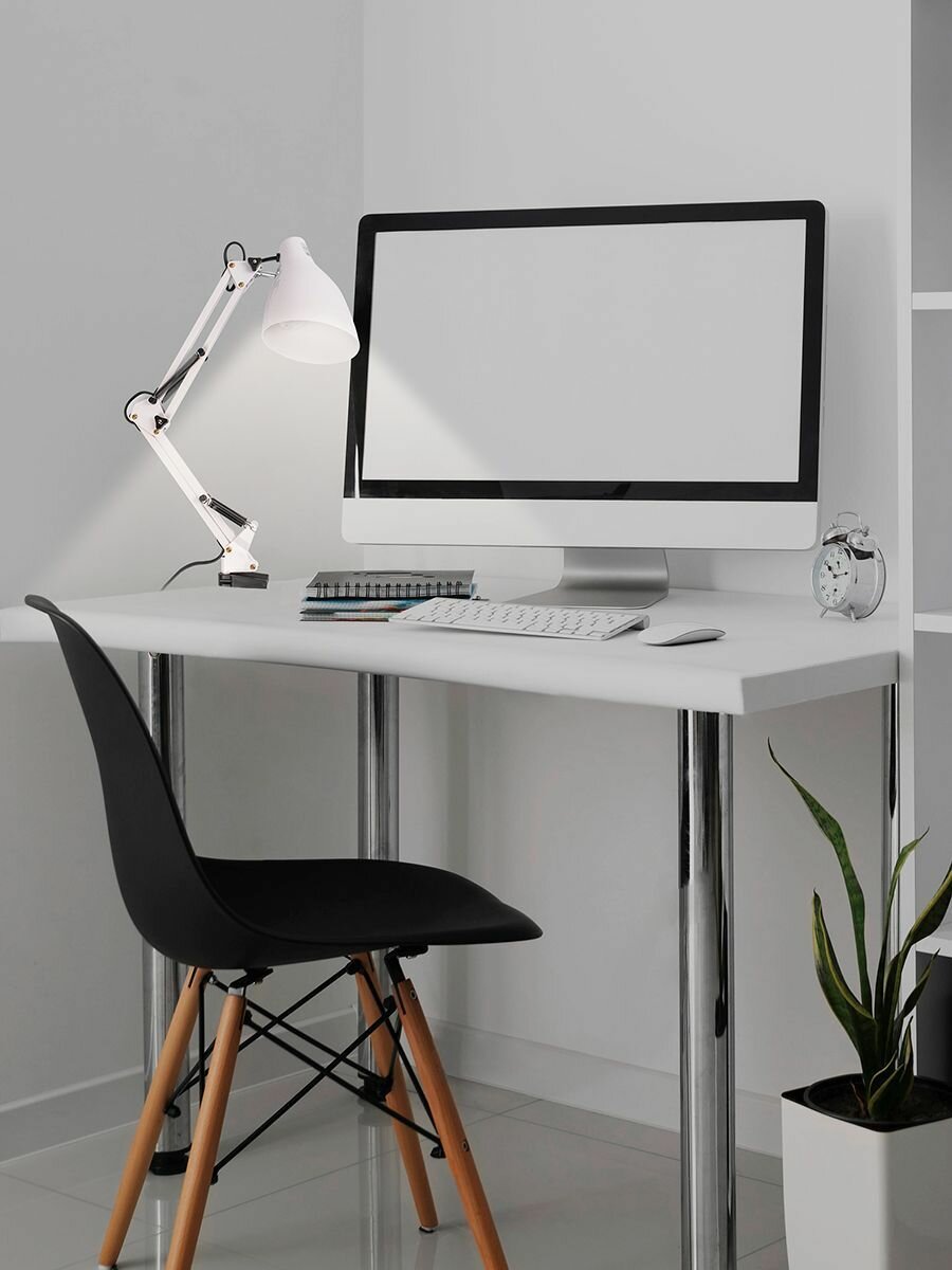 Лампа настольная ФАZА TBL-02-WH, E27, мощность 60Вт, на струбцине, Е27