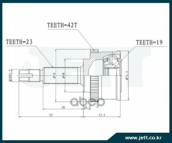 ШРУС внешний JETT V41-1154 ABS JETT арт. V41-1154 ABS