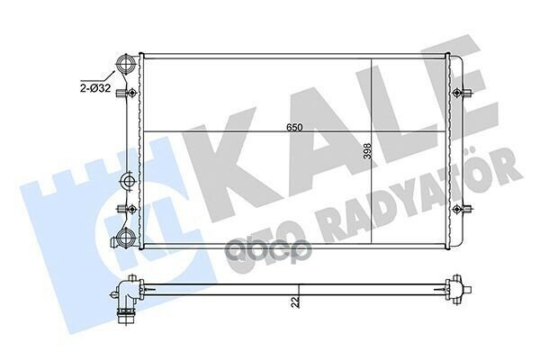 Радиатор охлаждения для а/м Skoda Octavia (96-)/VW Golf IV (96-) паяный KALE арт. 366400