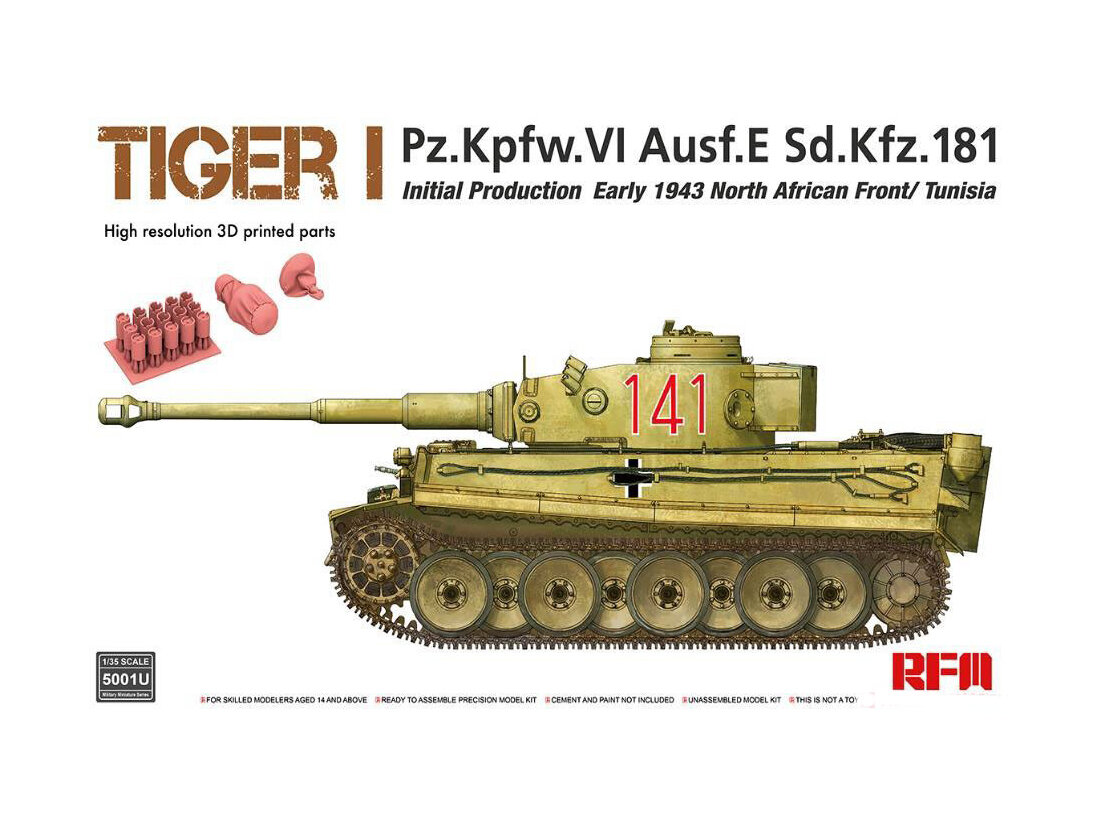 5001U RFM Танк Pz.Kpfw.VI Aust.E Sd. Kfz.181 Tiger I (первая версия) 1/35