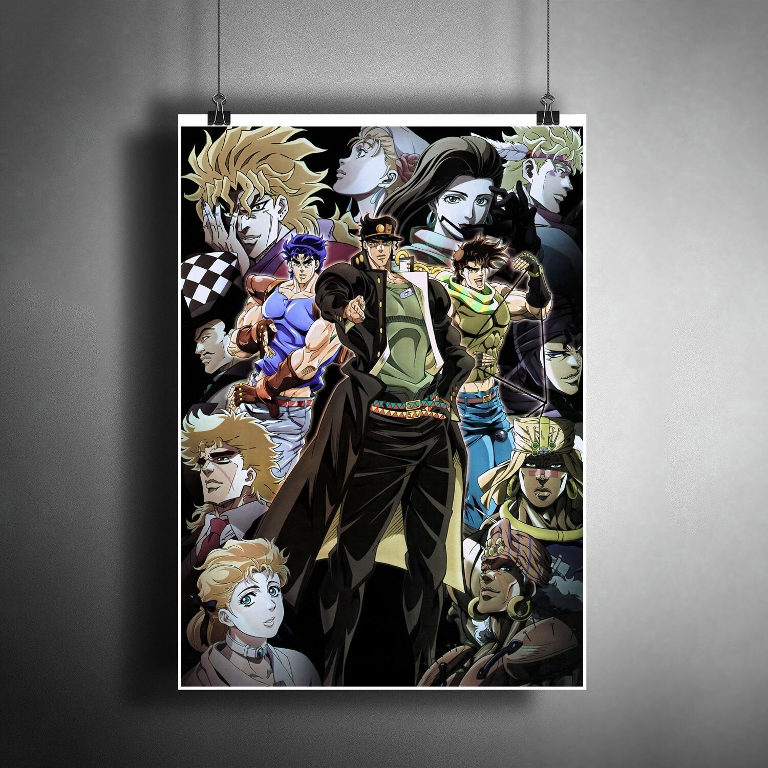 Постер плакат для интерьера "Аниме, манга: Невероятные приключения ДжоДжо" / Декор дома, офиса, комнаты, квартиры, детской A3 (297 x 420 мм)