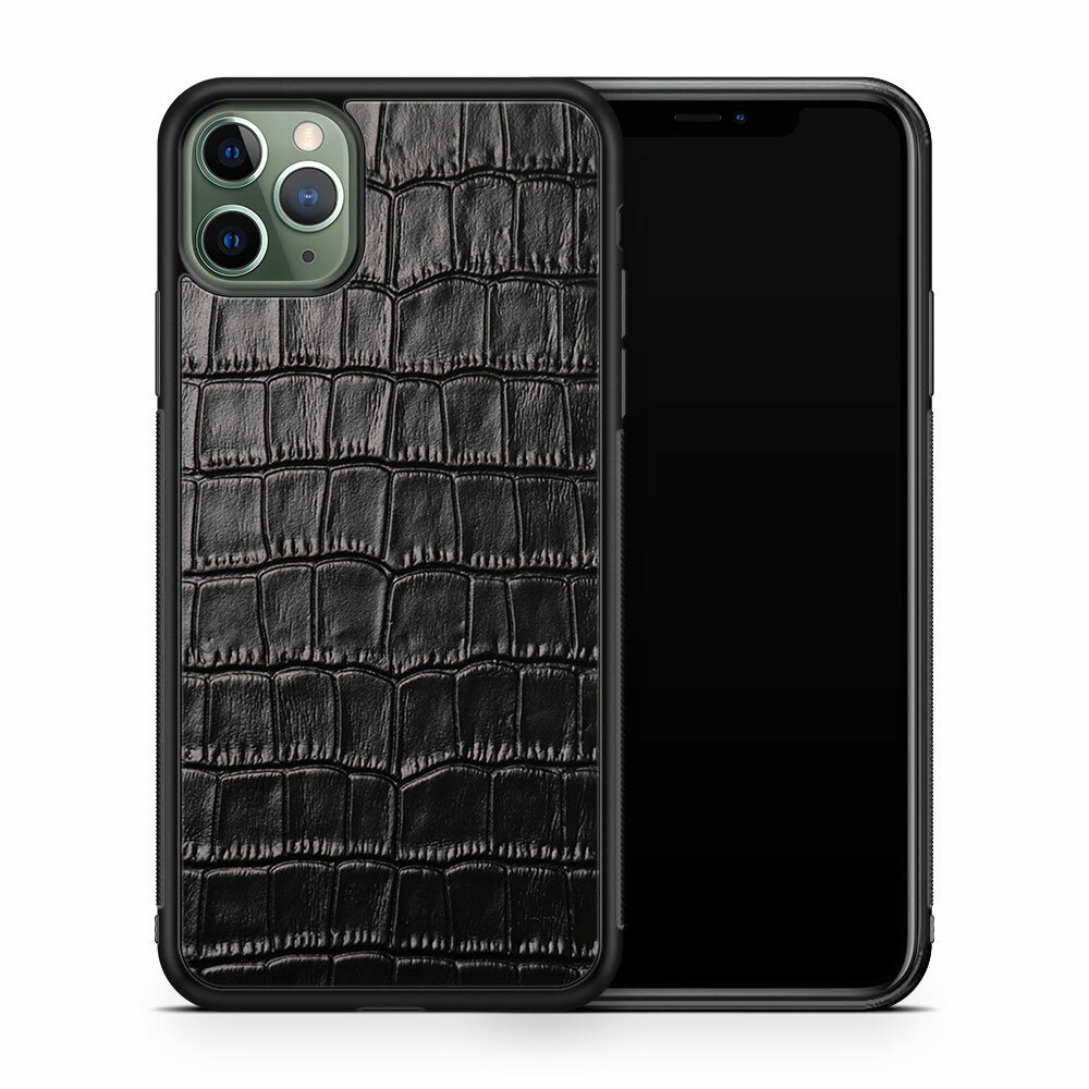 Чехол Glueskin с натуральной кожей Croco для iPhone 14 Pro