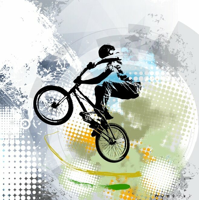 Фотообои на стену детские флизелиновые "Велосипедист" 270х270 см