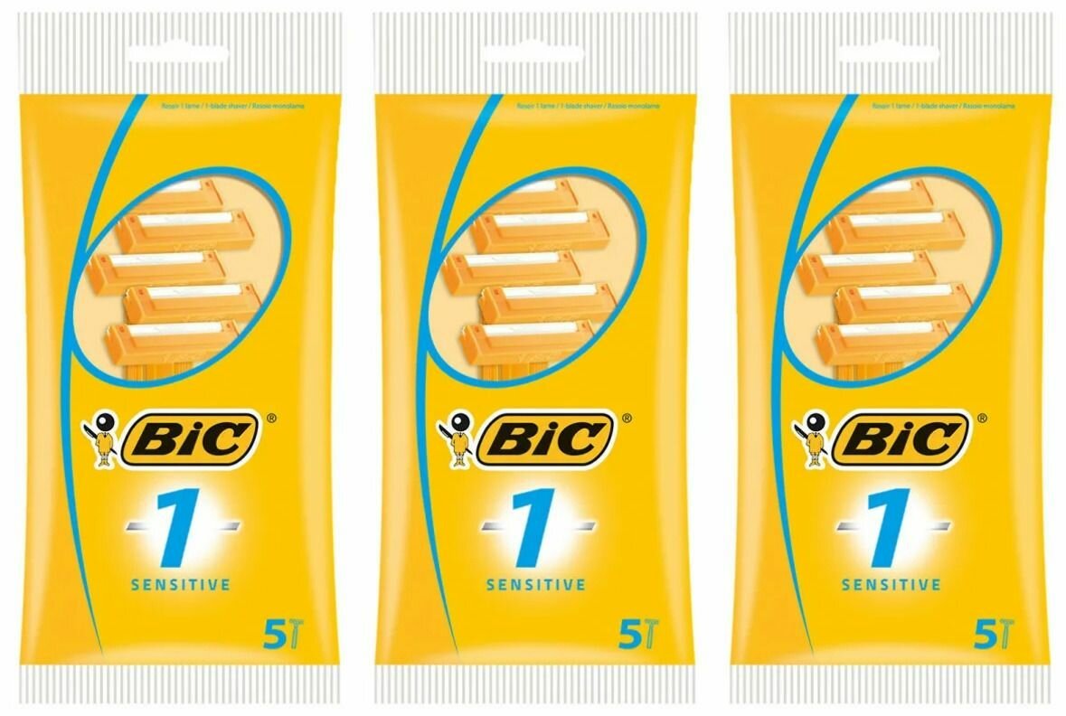 Bic Станок для бритья одноразовый, для чувствительной кожи, 5 шт/уп, 3 уп