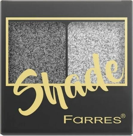 Farres cosmetics Тени для век Shade, 2-х цветные, №08 Мокрый асфальт/серебро