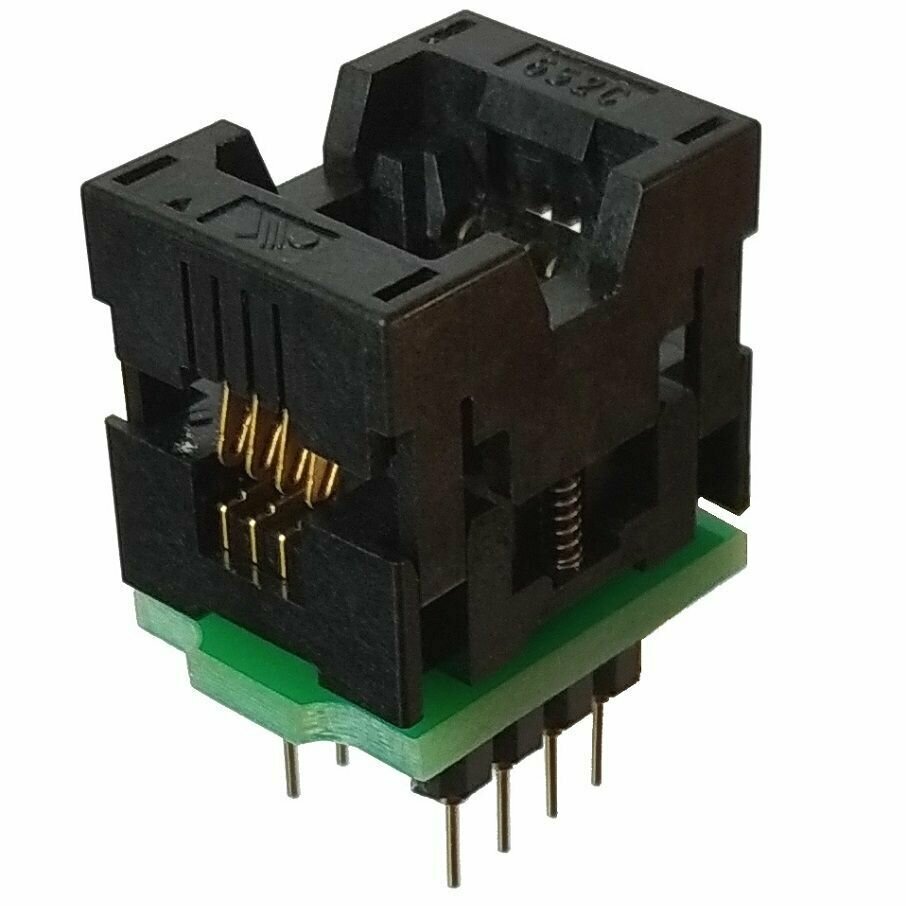 Адаптер HSC8W-W (DIP8-SOIC8), для программирования микросхем в *широком* корпусе SO8 200mil, панель Wells (США), замена AE-SC8/16UM SA605A