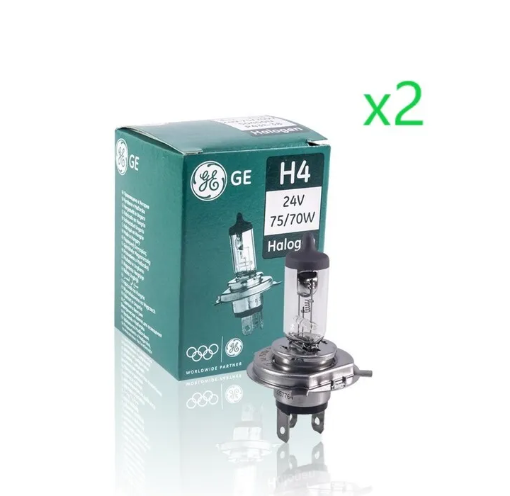 Автомобильная лампа GE H4 Halogen P43t-38 24V 75/70W, 2шт.