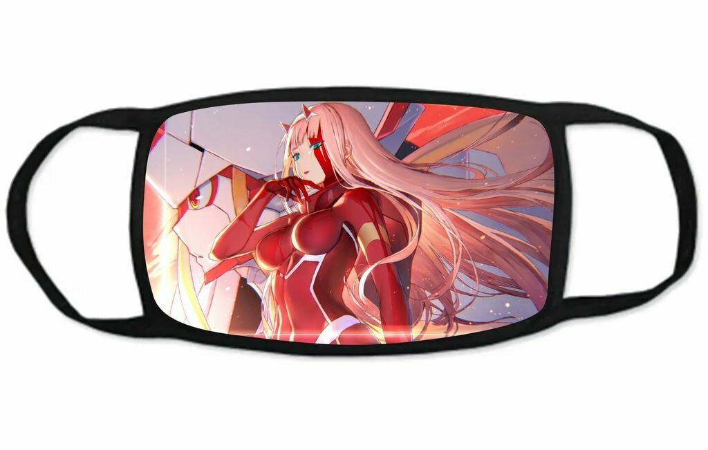Маска на лицо Любимый во Франксе, Darling in the Franxx №7, Детская - 18 на 10 см