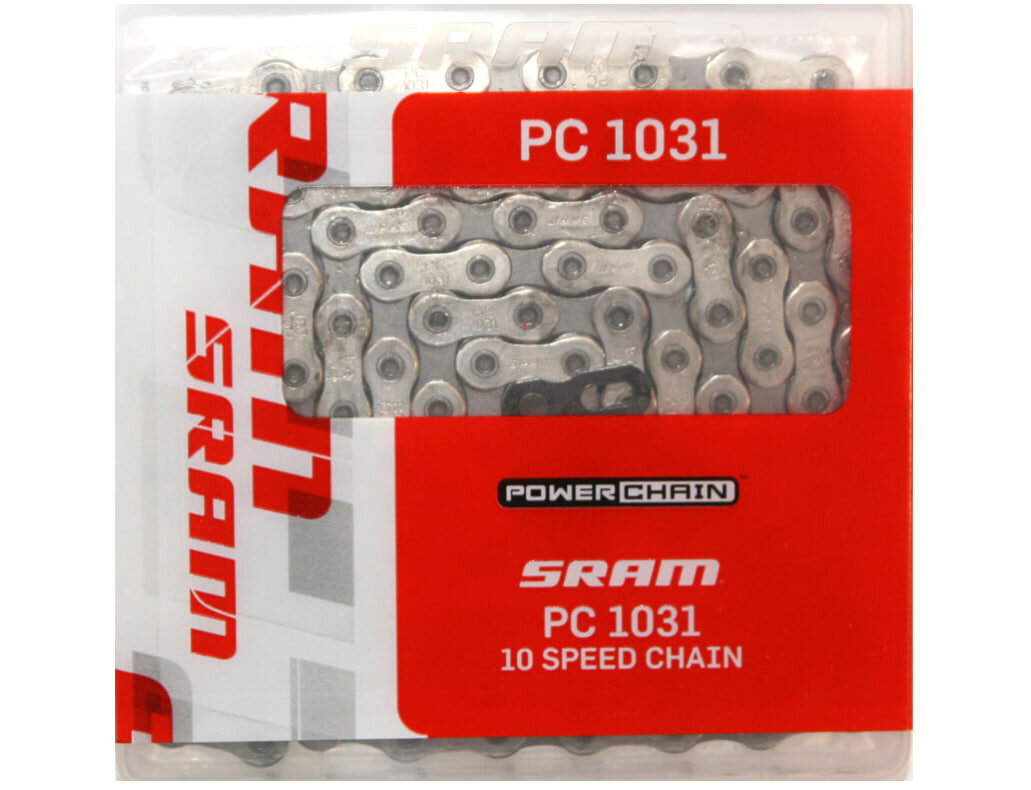 Велосипедная цепь SRAM PC-1031, сталь, 10 скоростей, замок, с замком