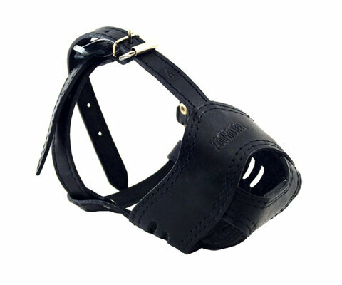 Намордник для собак кожаный двойной № 4, боксер (сука), 2 дырки, ZooMaster (1 шт)