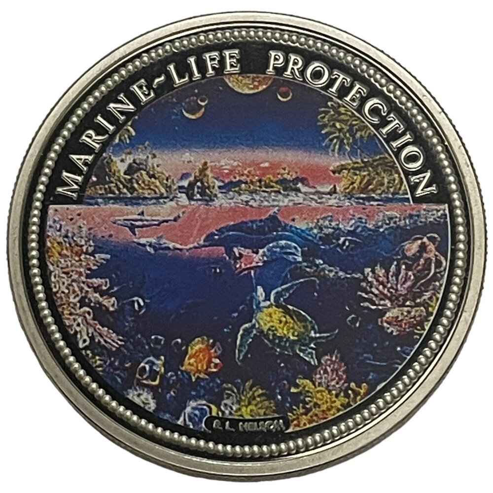 Палау 1 доллар 1993 г. (Защита морской жизни - Подводный мир) (Proof)