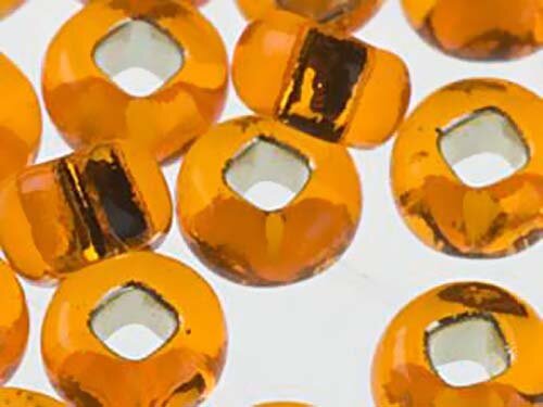 Бисер Preciosa 97000 Прозрачный оранжевый с серебряной линией (10/0) 2.3 мм, 5 г, цена за 2 уп.