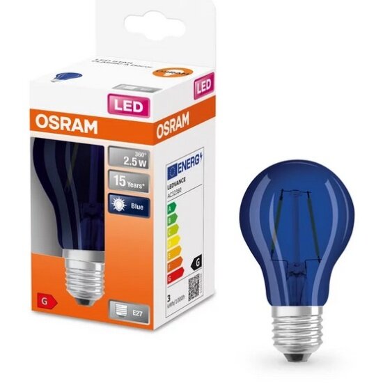Светодиодная лампа Ledvance-osram Osram LED STAR CL A15 2,5W/190 230V Синий E27 6X1