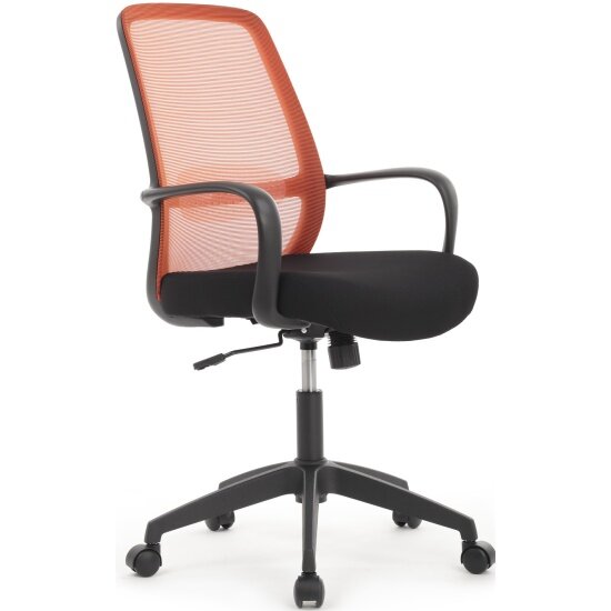 Кресло офисное Riva Chair RIVA DESIGN W-207 Чёрный пластик/Оранжевая сетка 60-62-97*105