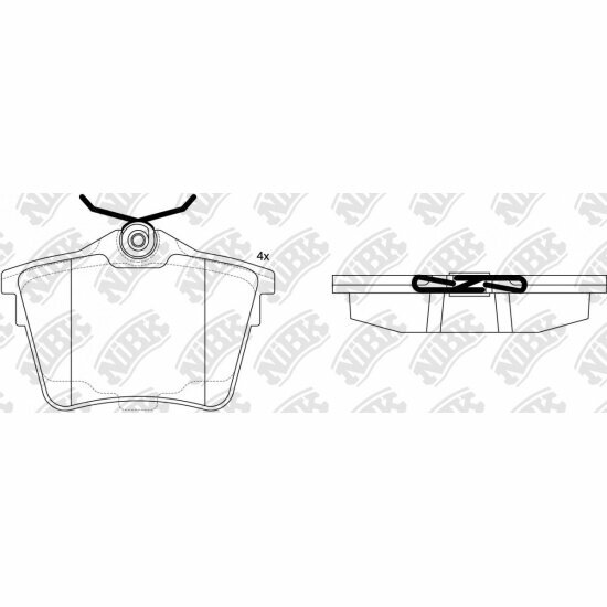 Колодки тормозные дисковые Nibk PN0468, 4 шт