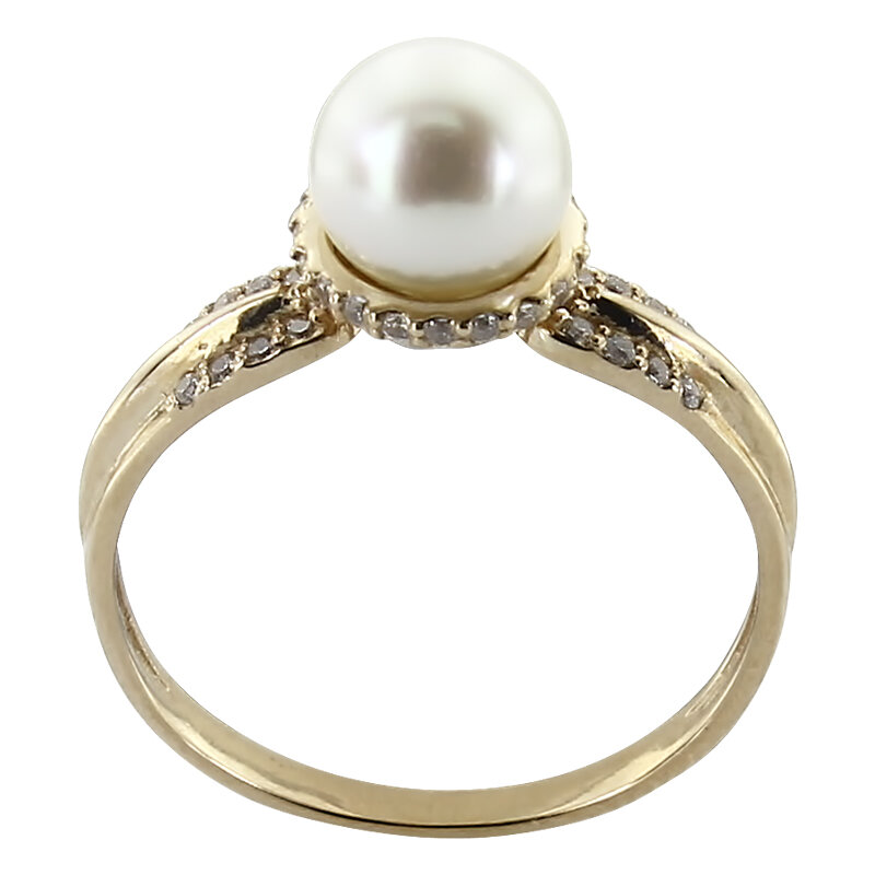 Кольцо, красное золото, 585 проба, жемчуг