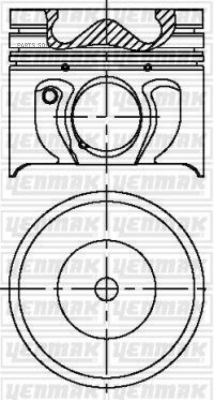 Поршень ДВС (заменен на 36-03459-000) с кольцами FORD MONDEO 2.0TDi (100ps->) 2x2x2 00> =86 [STD] YENMAK арт. 31-03459-000