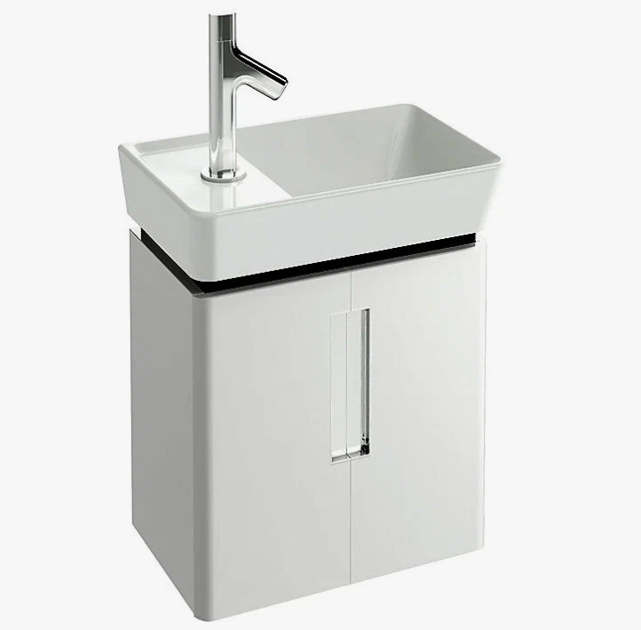 Тумба подвесная 41,8 см Jacob Delafon Reve EB1138-G1C - белый глянец с раковиной E4805-00