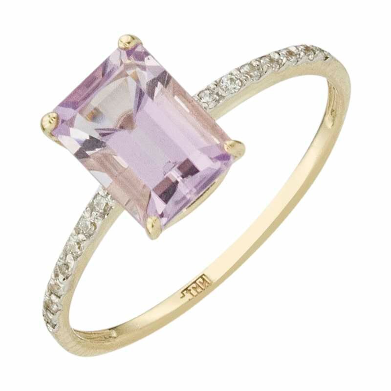 Кольцо, красное золото, 585 проба, аметист