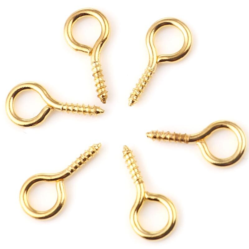 Штифт винтовой 0001256 золотой цвет 14х7 мм, цена за 100 шт.