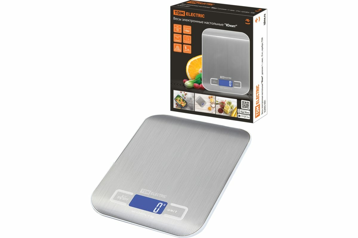 Электронные настольные весы TDM ELECTRIC Юнит деление 1 г макс. 10 кг серебро SQ4005-0001