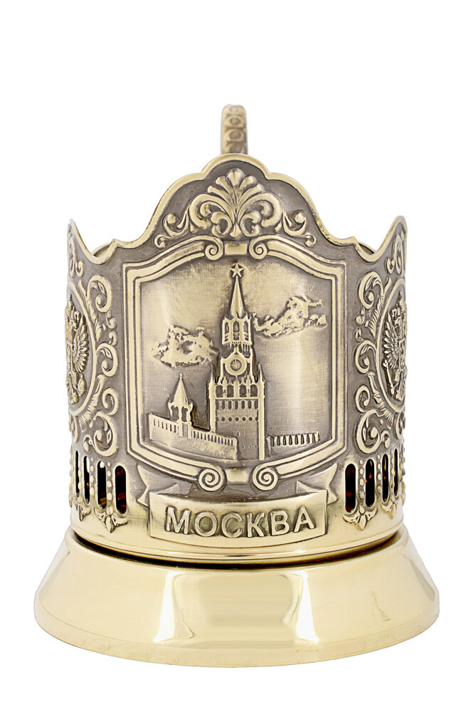 Подстаканник подарочный латунный Спасская башня