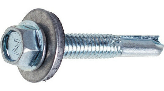 Саморез кровельный 5,5х51 мм цинк шайба с прокладкой PT5 STARFIX 40 штук SMP2-53771-40