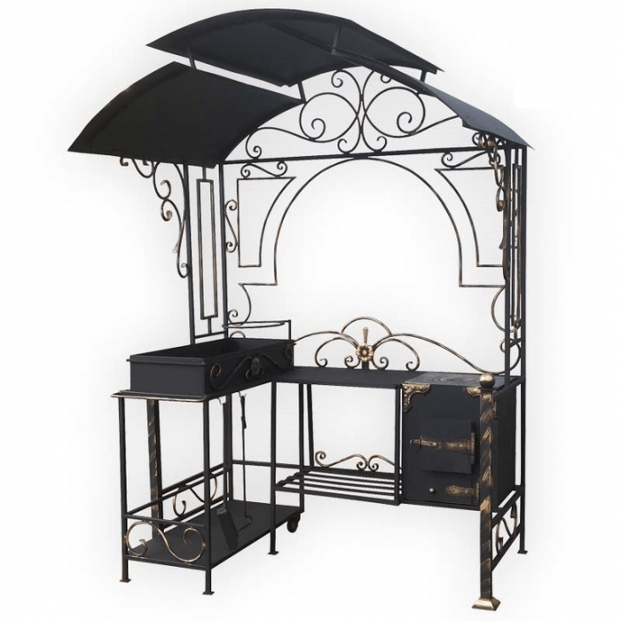 Мангал "Супер Комфорт NEW", стационарный, толщина стенок топки 3 мм