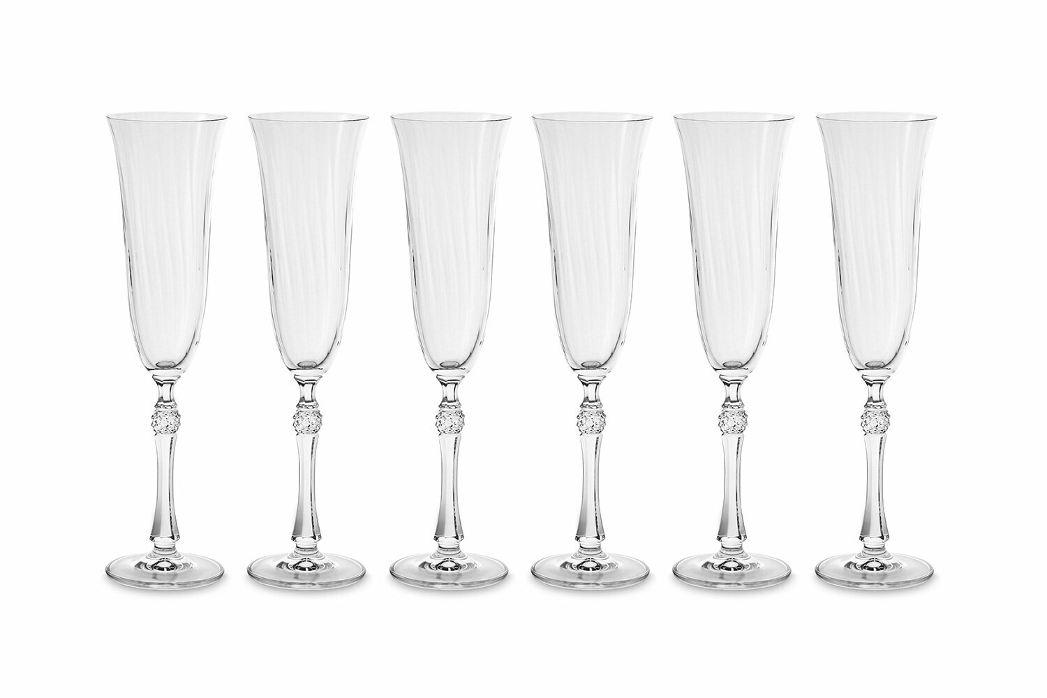 CRYSTAL BOHEMIA Parus optic бокалы 190 мл стекло набор 6 шт для различных напитков