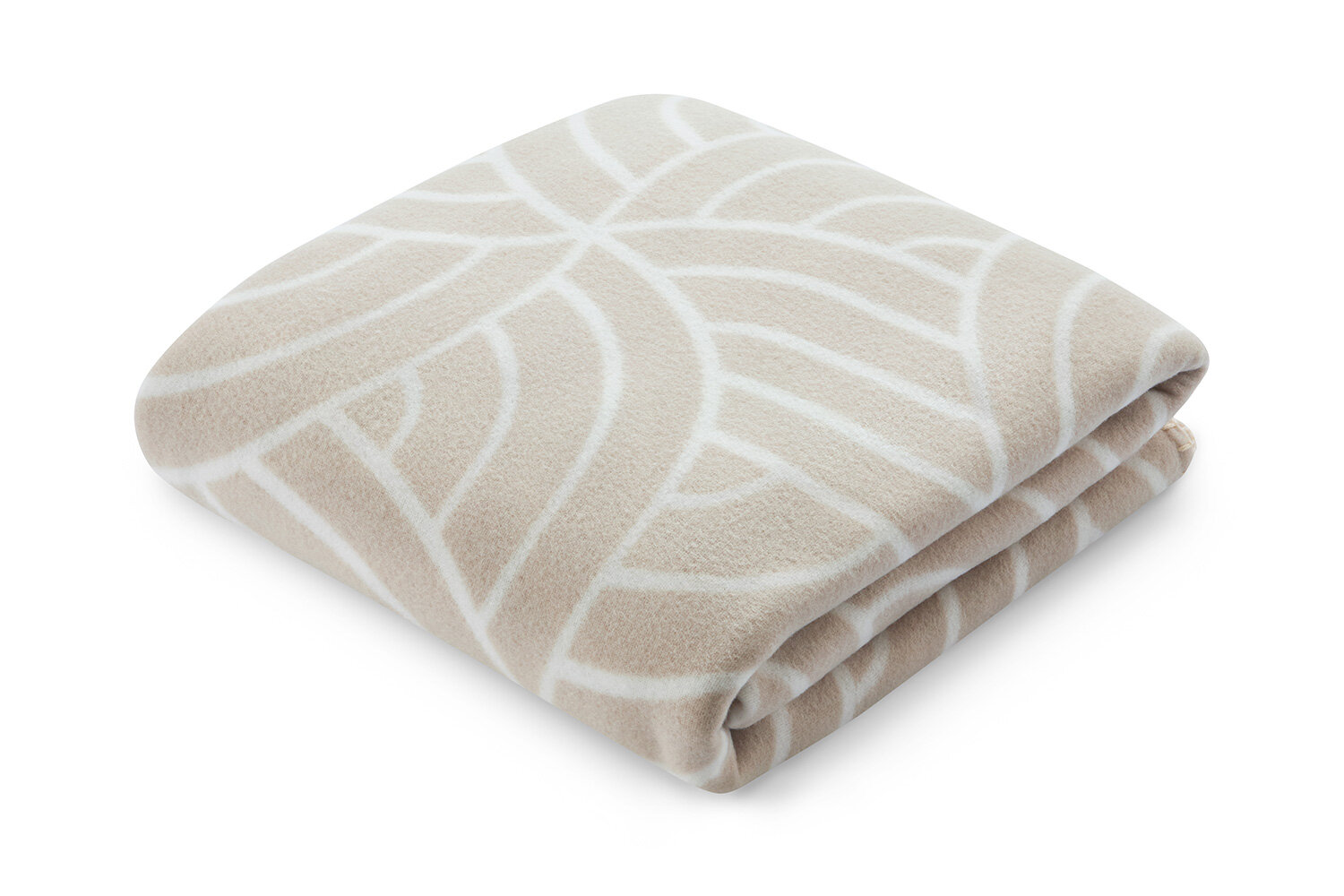 Плед MITTE Decor, 180х200 см, флис, полиэстер, зигзаг, цвет бежевый