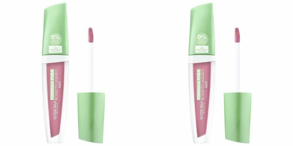 Deborah Milano Помада матовая жидкая Formula Pura Rossetto Liquido Mat тон 01, 4.8г, 2 шт