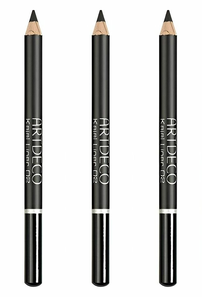 ARTDECO Карандаш для век Kajal, тон 02, Черный, 1,1 г, 3 шт