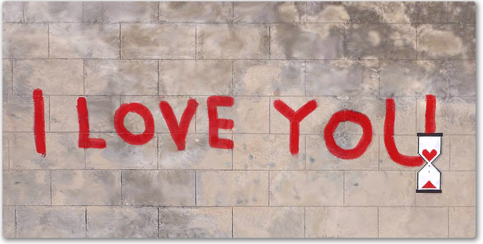 Картина/Граффити/Бэнкси "I love you"/Интерьерная фреска на доске/20х40 см