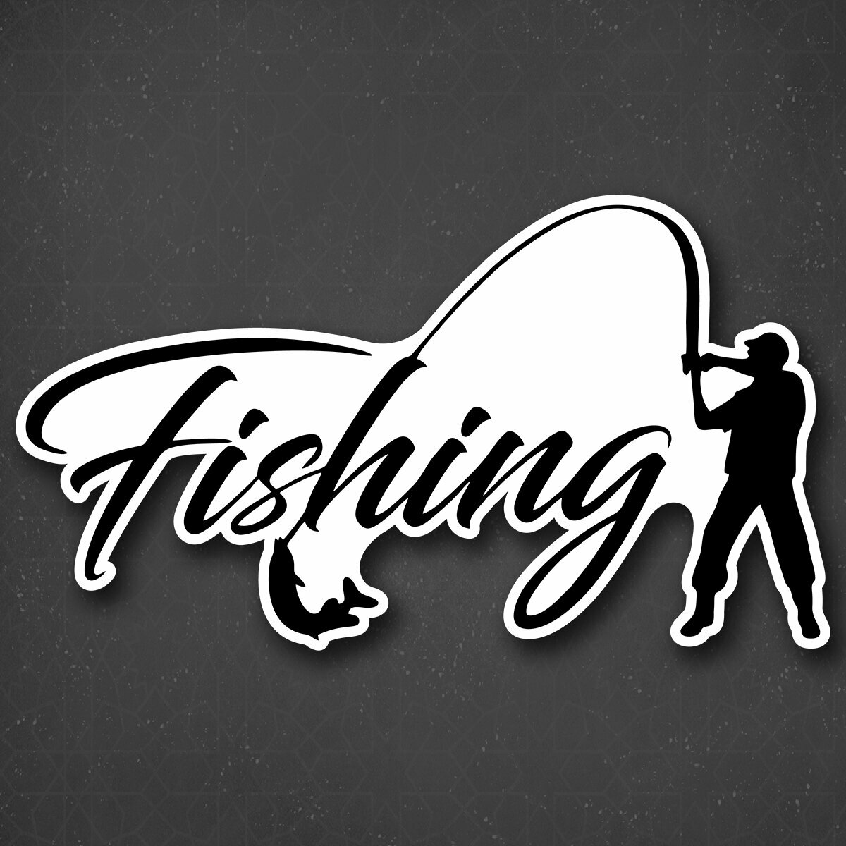 Наклейка на авто "FISHING - Рыбалка" 24x13 см