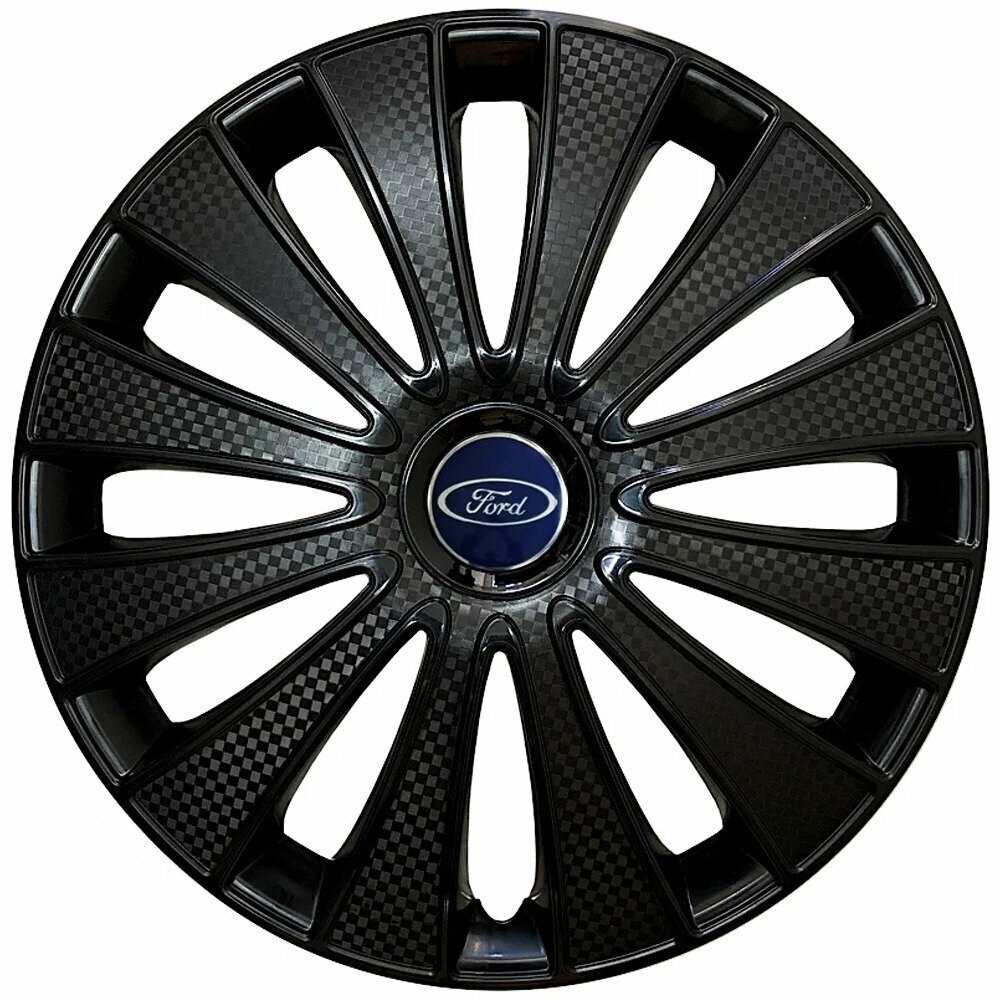 Автомобильные колпаки на диски ФОР ГМК черная R14", в комплекте 4 колпака