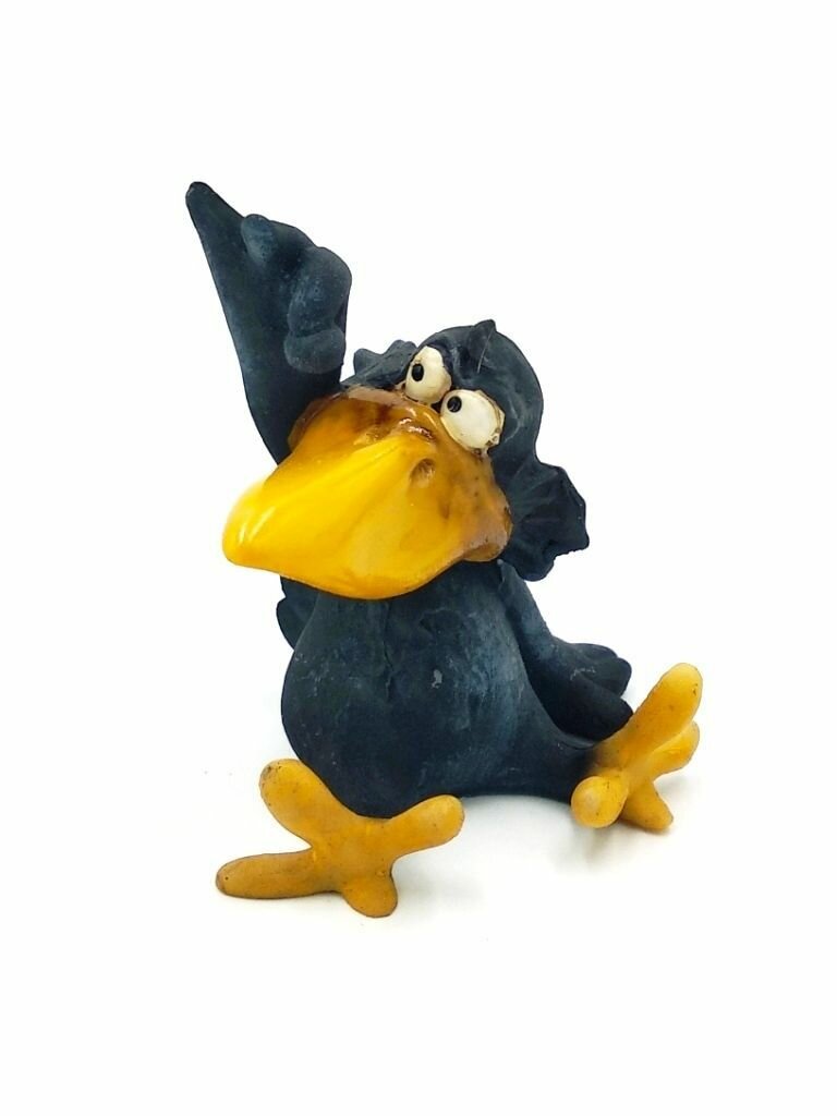 Статуэтка для интерьера Ворона Вам туда 6см полимерная. Сувенир для декора дома. Подарок на день рождения, новый год маме девушке подруге бабушке.