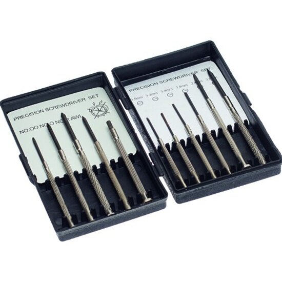 Ремоколор Набор отвёрток для точных работ, HCS, стальные рукоятки, 11 предметов, кейс, (уп.)