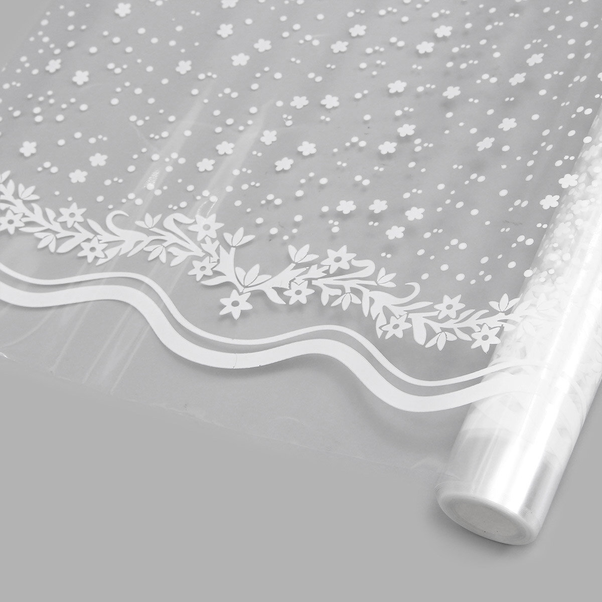 Пленка упаковочная для цветов и подарков 'Вероника' (белый), 70см*9,14м, Айрис