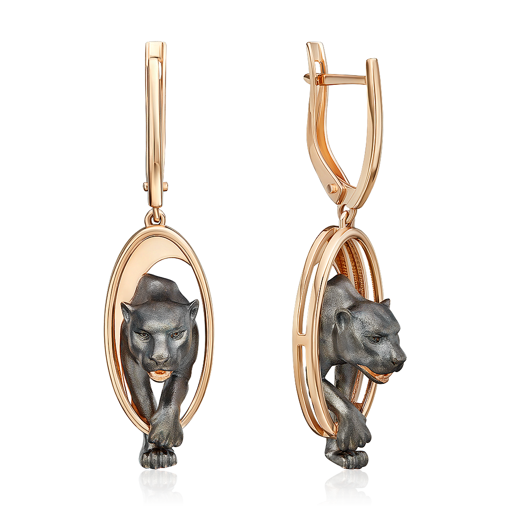 Серьги PLATINA, красное золото, 585 проба
