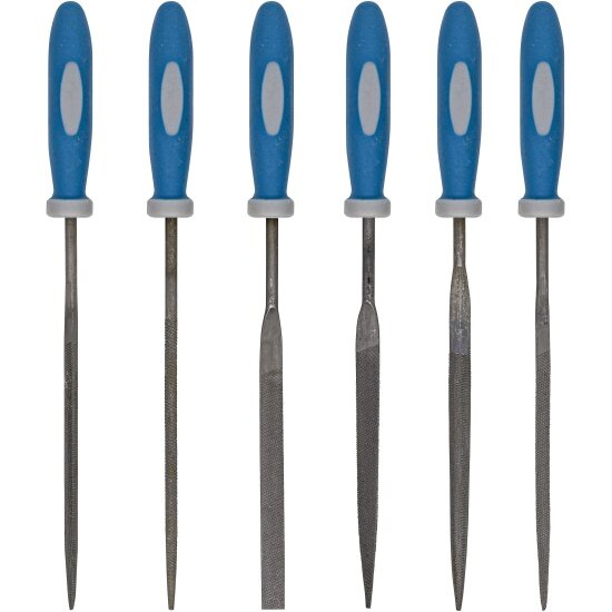 Ремоколор Blue Набор надфилей пластмассовые рукоятки, 6 предметов, 3x140 мм, (уп.)