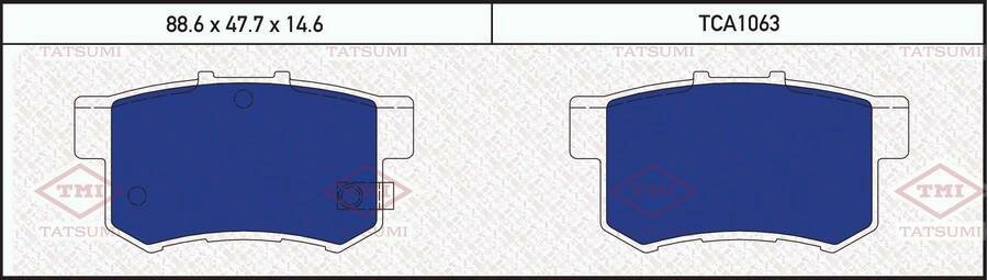TATSUMI TCA1063 колодки тормозные дисковые задние!\ Honda Accord/Prelude/Civic 90>