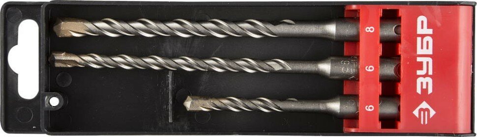 ЗУБР Набор ЗУБР Буры по бетону, хвостовик "SDS-Plus", двойная спираль, 5х110, 6х160, 8х160мм, 3шт, ( 29314-H3-1 )