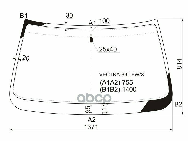 Стекло лобовое Opel Vectra 88-95 XYG арт. VECTRA-88 LFW/X