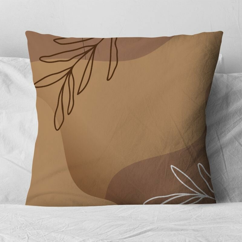 Подушка декоративная Веточка на темном Геометрия 40х40 велюр