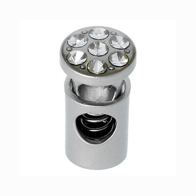 Зажим "Micron" GB 1262 со стразами в пакете СК/Распродажа №05 матовый никель (прозрачный)