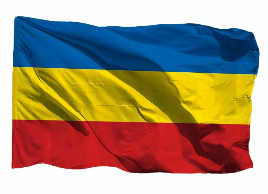 Флаг донских казаков без герба 90х135 см на шёлке для ручного древка